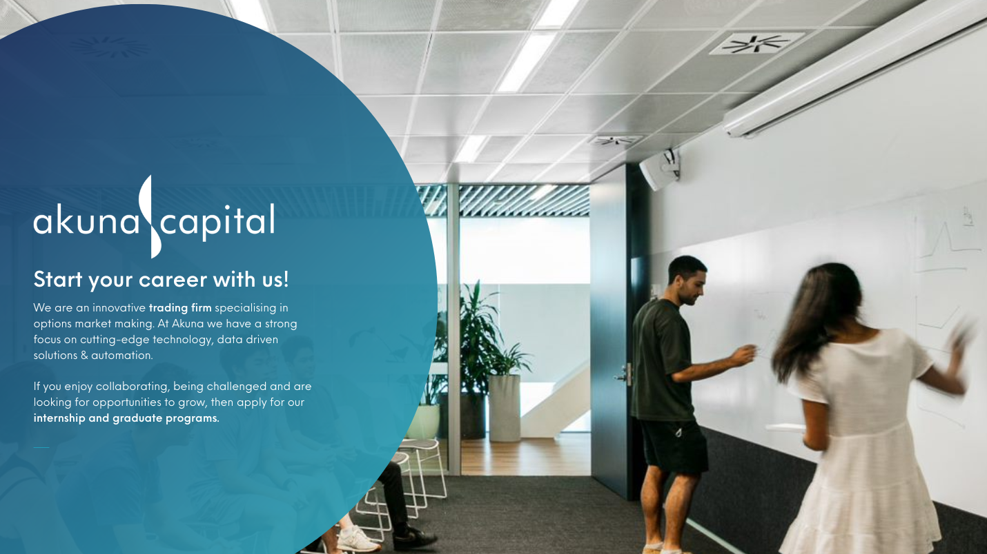 Akuna Capital Graduate Programs | Prosple Australia